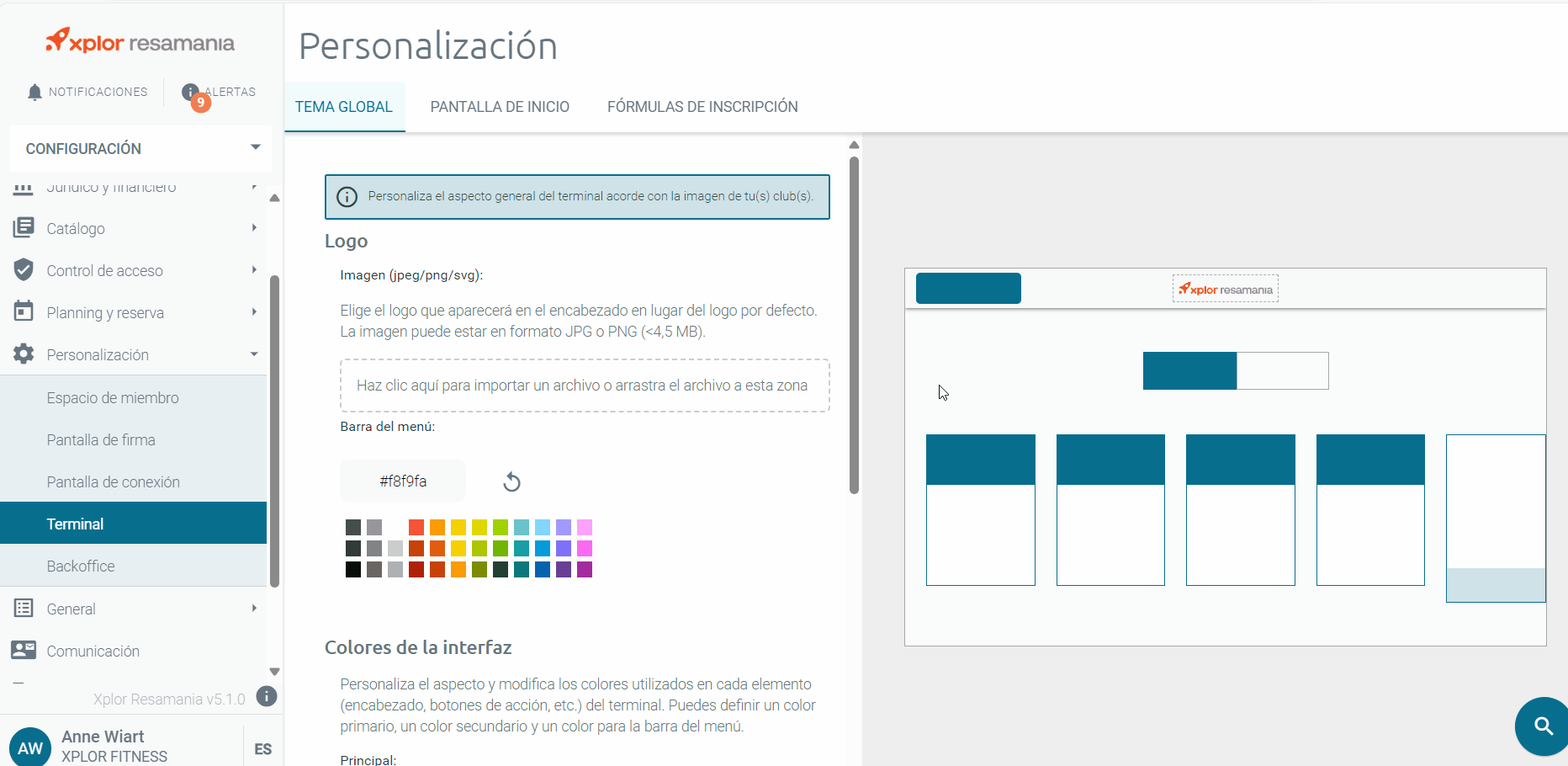 ¿Cómo personalizar mi terminal? – Xplor Resamania