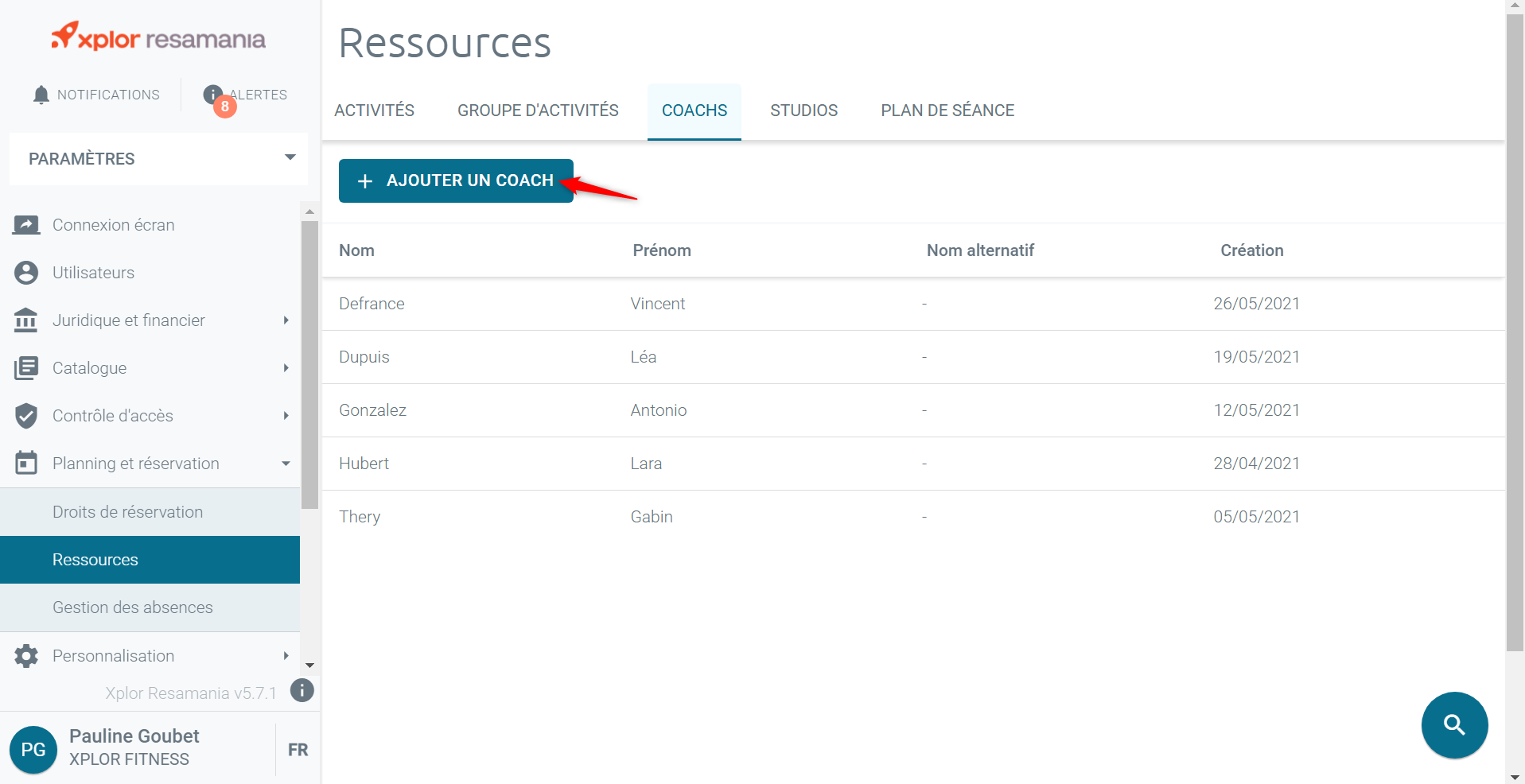Comment créer un coach dans mes ressources ? – Xplor Resamania