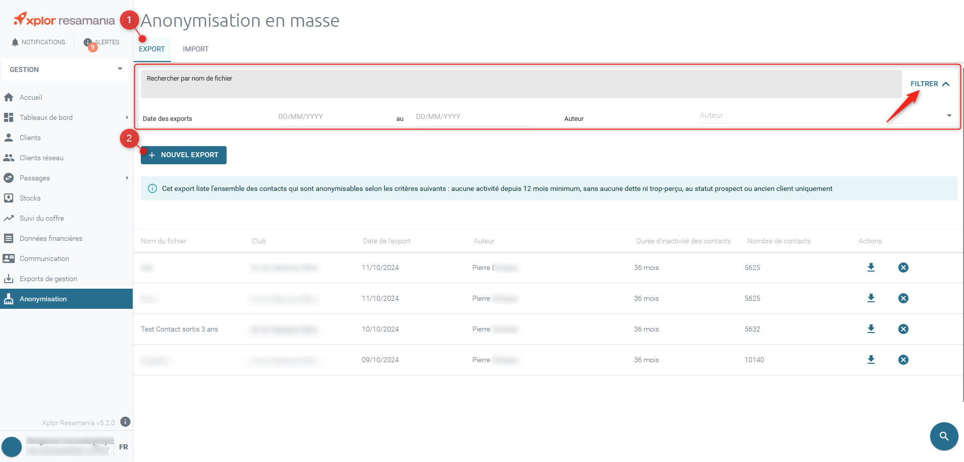 Comment anonymiser un grand nombre de fiches membres simultanément ? – Xplor Resamania
