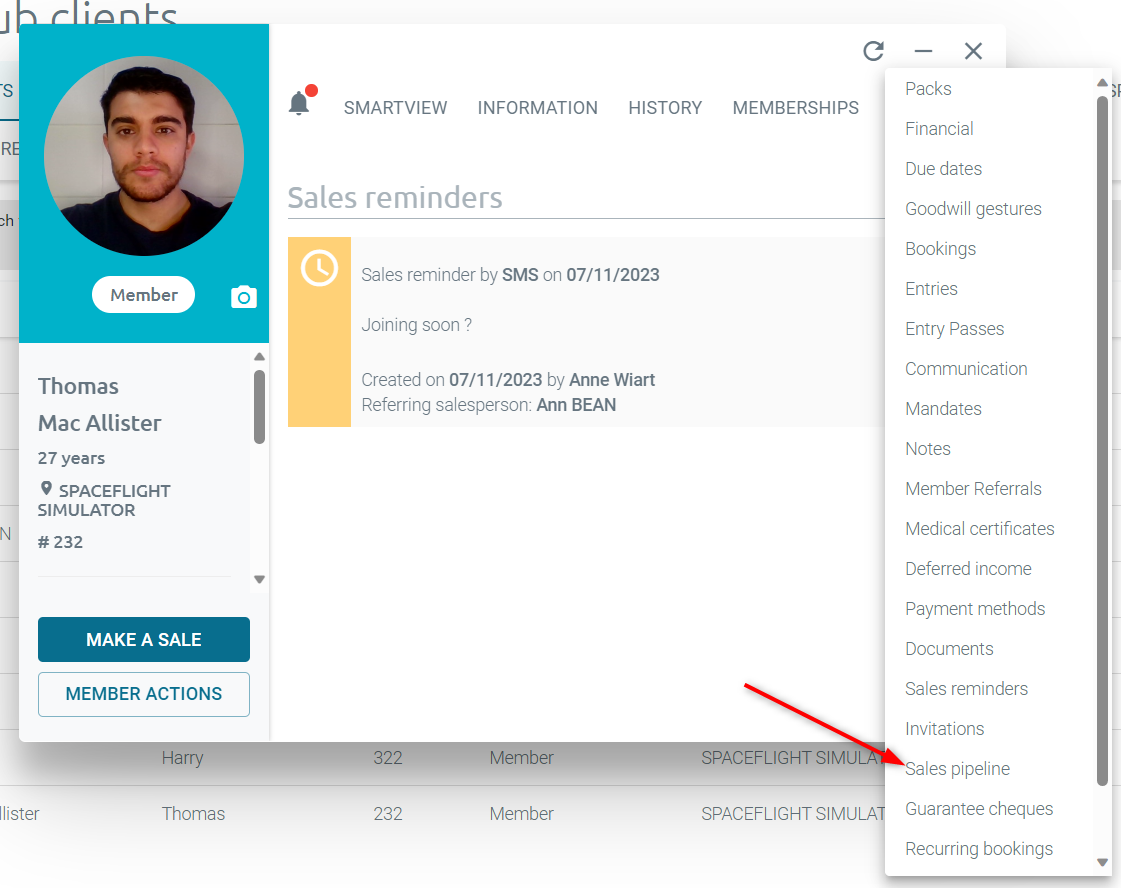 How to manage sales reminders ? – Xplor Gym