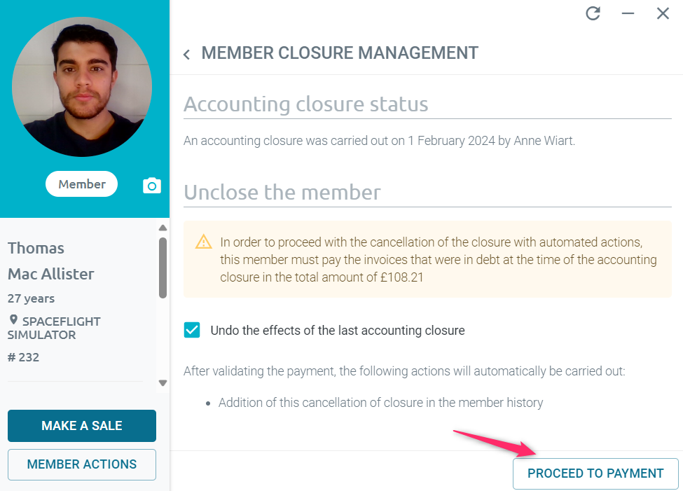A closed member returns to the club... How to reopen a member file ...