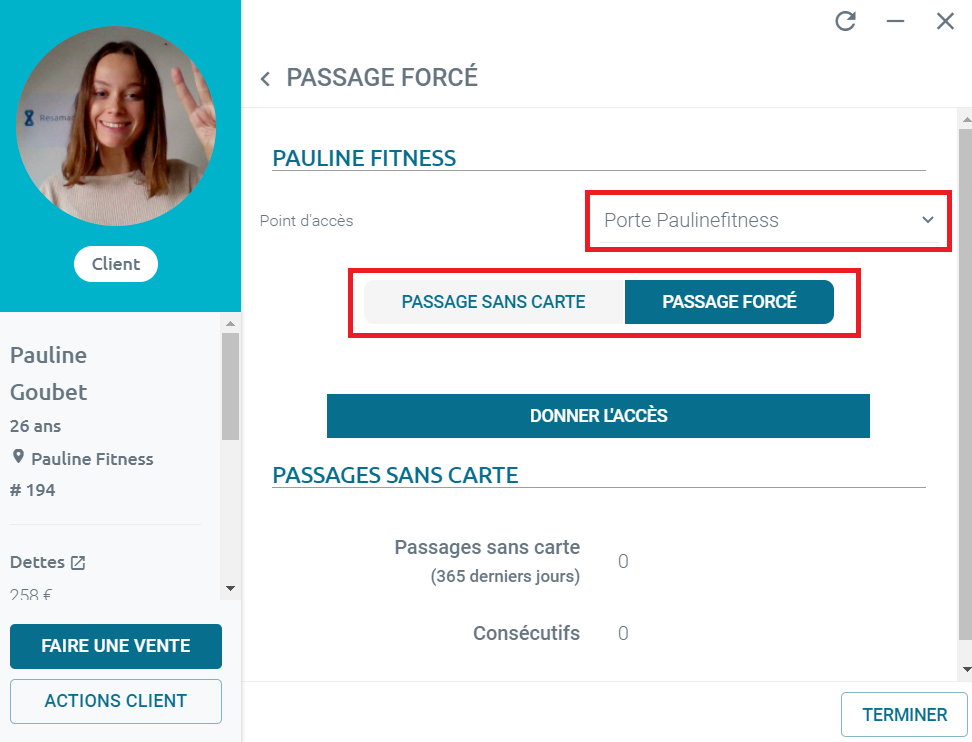 Comment forcer le passage d'un client ? – Xplor Resamania