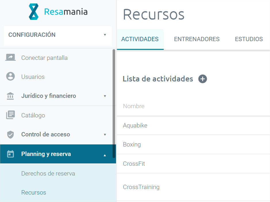 ¿Cómo crear una actividad en los recursos? – Xplor Resamania