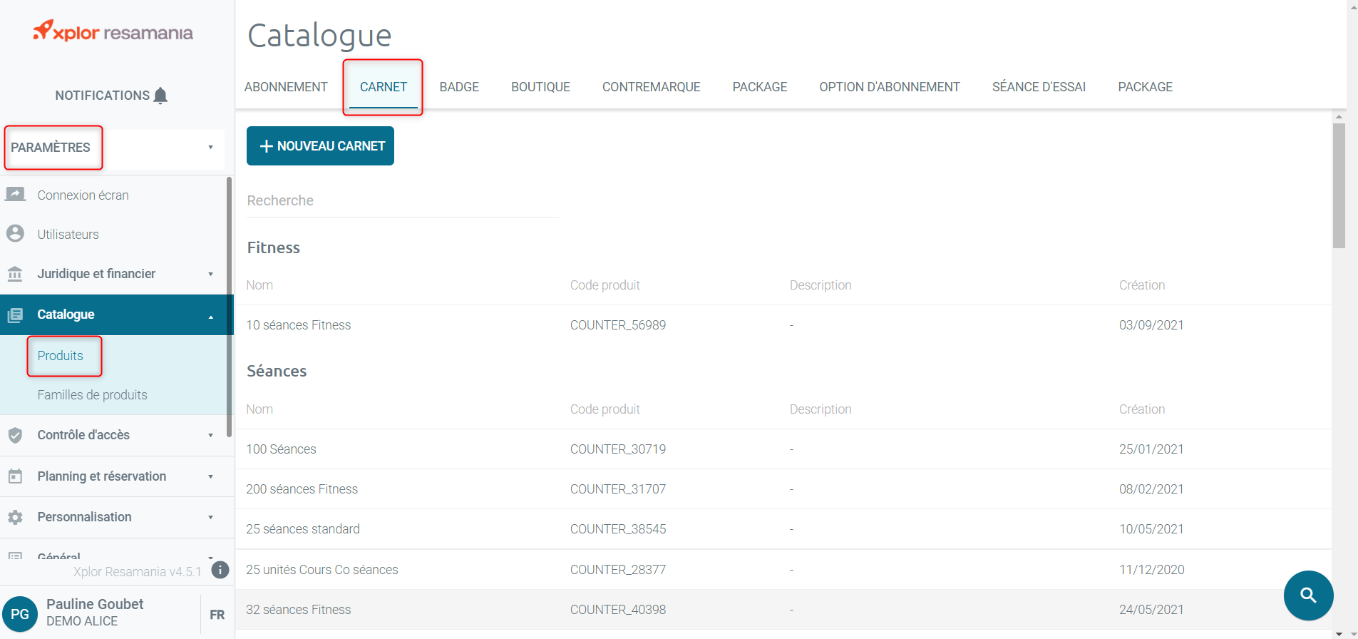 Comment créer un carnet dans mon catalogue? – Xplor Resamania