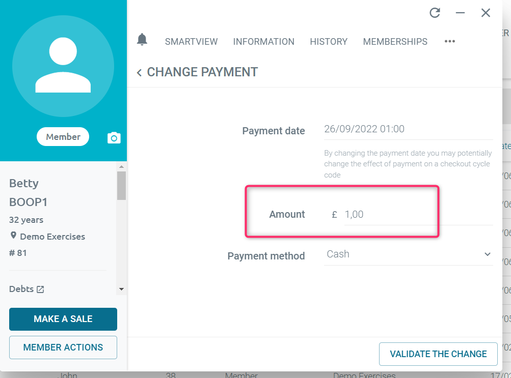 How to change the amount of a payment? – Xplor Gym